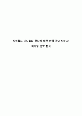 싸이월드 미니홈피 현상에 대한 환경 광고 STP 4P 마케팅 전략 분석-1페이지