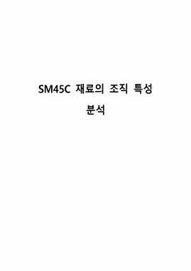 SM45C 재료의 조직 특성 분석-1페이지