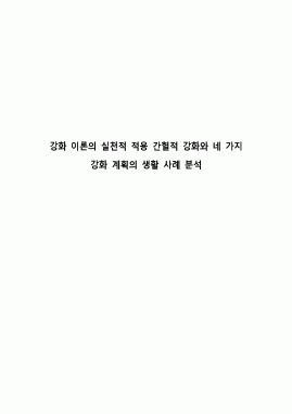 강화 이론의 실천적 적용 간헐적 강화와 네 가지 강화 계획의 생활 사례 분석-1페이지