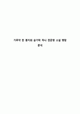가루약 한 봉지와 숟가락 하나 천운영 소설 명랑 분석-1페이지