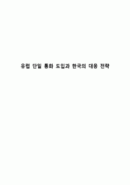 유럽 단일 통화 도입과 한국의 대응 전략-1페이지