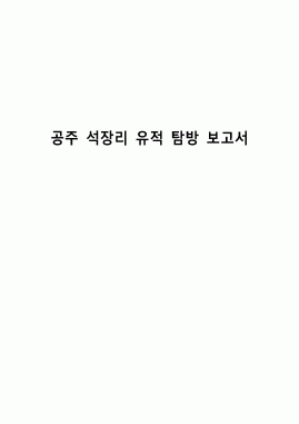 공주 석장리 유적 탐방 보고서-1페이지