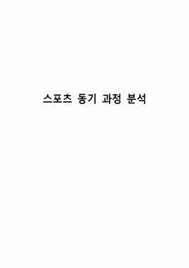 스포츠 동기 과정 분석-1페이지