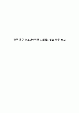 광주 동구 청소년수련관 사회복지실습 방문 보고-1페이지