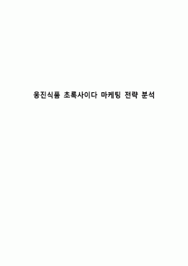 웅진식품 초록사이다 마케팅 전략 분석-1페이지
