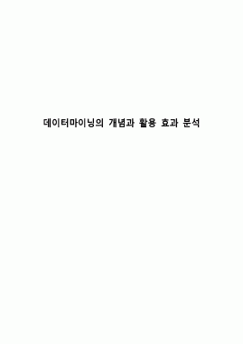 데이터마이닝의 개념과 활용 효과 분석-1페이지