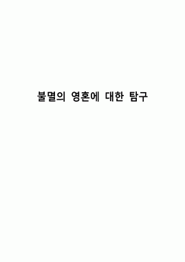 불멸의 영혼에 대한 탐구-1페이지