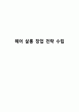 헤어 살롱 창업 전략 수립-1페이지