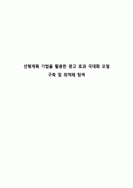 선형계획 기법을 활용한 광고 효과 극대화 모델 구축 및 최적해 탐색-1페이지