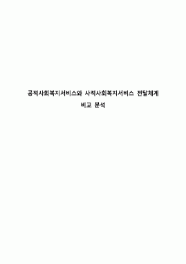 공적사회복지서비스와 사적사회복지서비스 전달체계 비교 분석-1페이지