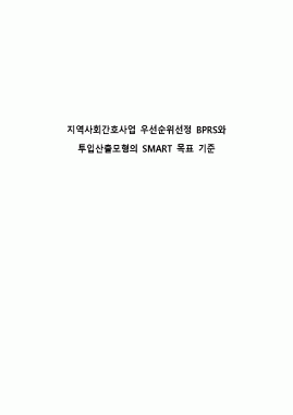지역사회간호사업 우선순위선정 BPRS와 투입산출모형의 SMART 목표 기준-1페이지