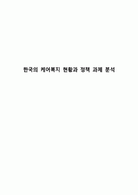 한국의 케어복지 현황과 정책 과제 분석-1페이지