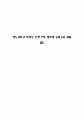 전남대학교 마케팅 전략 STP 전략의 필요성과 적용 방안-1페이지
