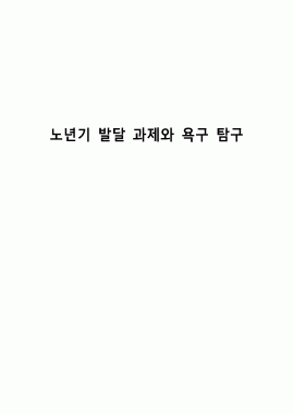 노년기 발달 과제와 욕구 탐구-1페이지