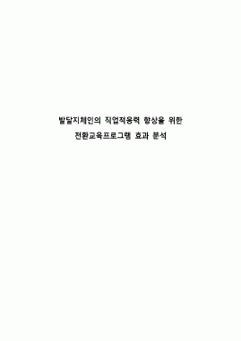 발달지체인의 직업적응력 향상을 위한 전환교육프로그램 효과 분석-1페이지
