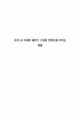 조직 내 미세한 배려가 구성원 만족도에 미치는 영향-1페이지