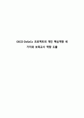 OECD DeSeCo 프로젝트의 개인 핵심역량 세 가지와 보육교사 역량 도출-1페이지