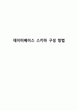 데이터베이스 스키마 구성 방법-1페이지