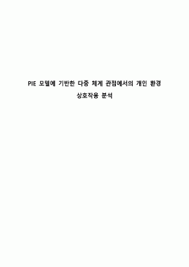 PIE 모델에 기반한 다중 체계 관점에서의 개인 환경 상호작용 분석-1페이지