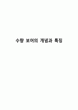 수량 보어의 개념과 특징-1페이지
