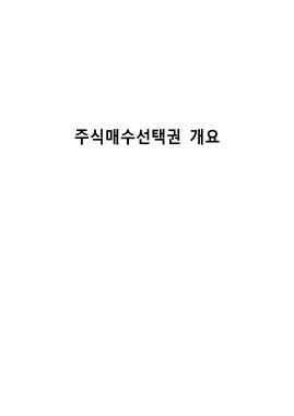 주식매수선택권 개요-1페이지