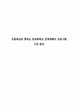 초등학교와 중학교 방과후학교 운영계획서 프로그램 구성 분석-1페이지