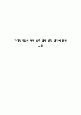 자아정체감의 개념 범주 상태 발달 성차에 관한 고찰-1페이지