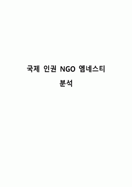 국제 인권 NGO 엠네스티 분석-1페이지