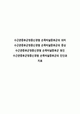 수근관증후군정중신경염 손목터널증후군의 의미 수근관증후군정중신경염 손목터널증후군의 증상 수근관증후군정중신경염 손목터널증후군 원인 수근관증후군정중신경염 손목터널증후군의 진단과 치료-1페이지