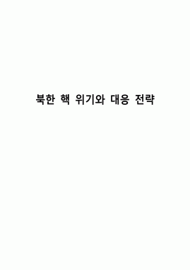 북한 핵 위기와 대응 전략-1페이지