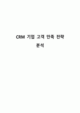 CRM 기업 고객 만족 전략 분석-1페이지