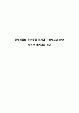 원핵생물의 유전물질 복제와 진핵세포의 DNA 재생산 메커니즘 비교-1페이지