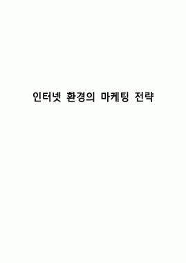 인터넷 환경의 마케팅 전략-1페이지
