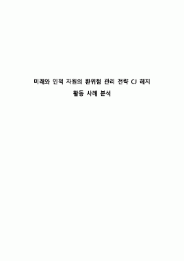미래와 인적 자원의 환위험 관리 전략 CJ 헤지 활동 사례 분석-1페이지