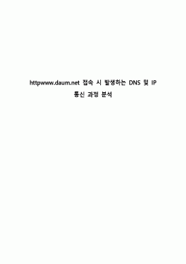 httpwww.daum.net 접속 시 발생하는 DNS 및 IP 통신 과정 분석-1페이지