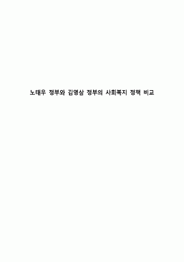 노태우 정부와 김영삼 정부의 사회복지 정책 비교-1페이지