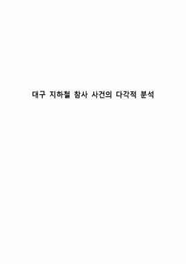 대구 지하철 참사 사건의 다각적 분석-1페이지