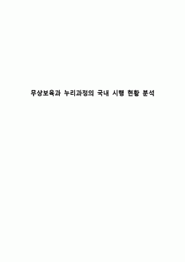 무상보육과 누리과정의 국내 시행 현황 분석-1페이지
