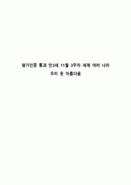 평가인증 통과 만3세 11월 3주차 세계 여러 나라 우리 옷 아름다움-1페이지