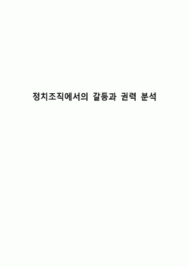 정치조직에서의 갈등과 권력 분석-1페이지