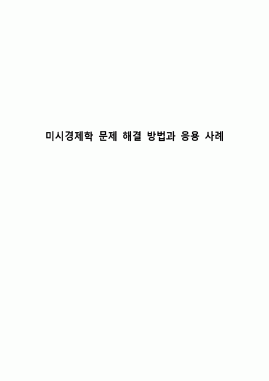 미시경제학 문제 해결 방법과 응용 사례-1페이지