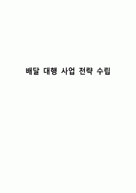 배달 대행 사업 전략 수립-1페이지