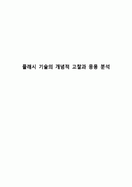 플래시 기술의 개념적 고찰과 응용 분석-1페이지