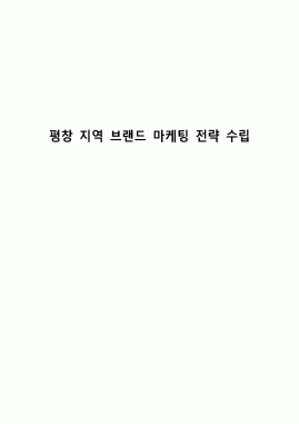평창 지역 브랜드 마케팅 전략 수립-1페이지
