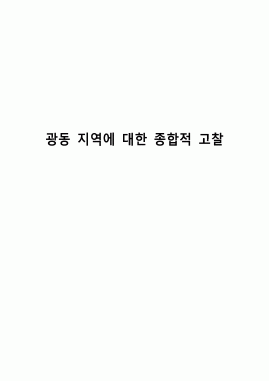 광동 지역에 대한 종합적 고찰-1페이지