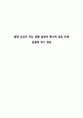 환경 요인이 주는 영향 일반적 특수적 공공 단체 공권력 국가 경호-1페이지