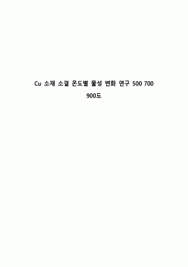Cu 소재 소결 온도별 물성 변화 연구 500 700 900도-1페이지