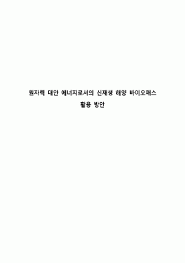 원자력 대안 에너지로서의 신재생 해양 바이오매스 활용 방안-1페이지