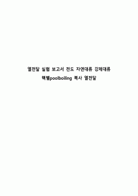 열전달 실험 보고서 전도 자연대류 강제대류 핵별poolboiling 복사 열전달-1페이지