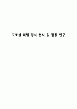 포토샵 파일 형식 분석 및 활용 연구-1페이지